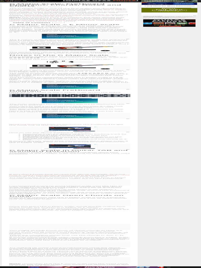 G Major Scale: Fretboard Guide | PDF | Chord (Music) | Guitars