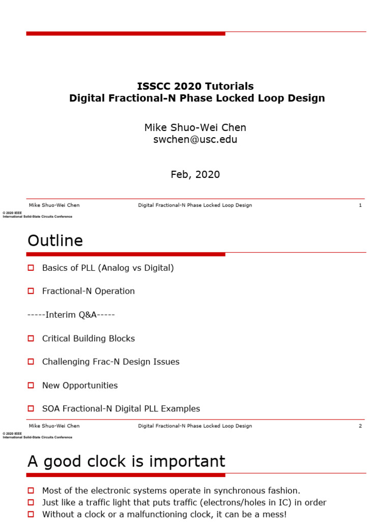 T6 Digital Fractional-N Phase Locked Loop Design | PDF | Electronics | Electrical Engineering