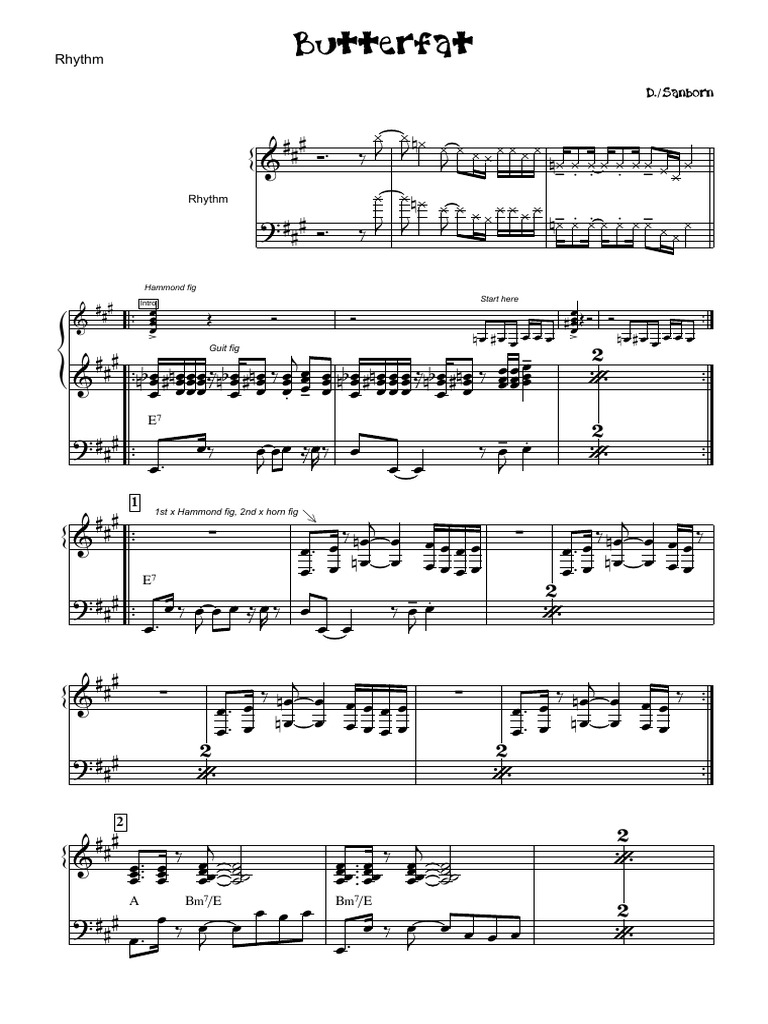 Butterfat - Rhythm | PDF