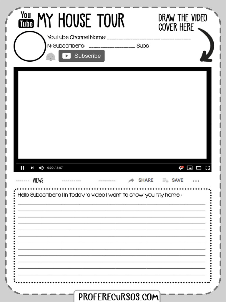 My House Tour Worksheet Proferecursos | PDF