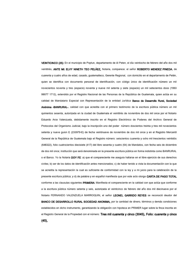 25 Carta de Pago LEONEL | PDF