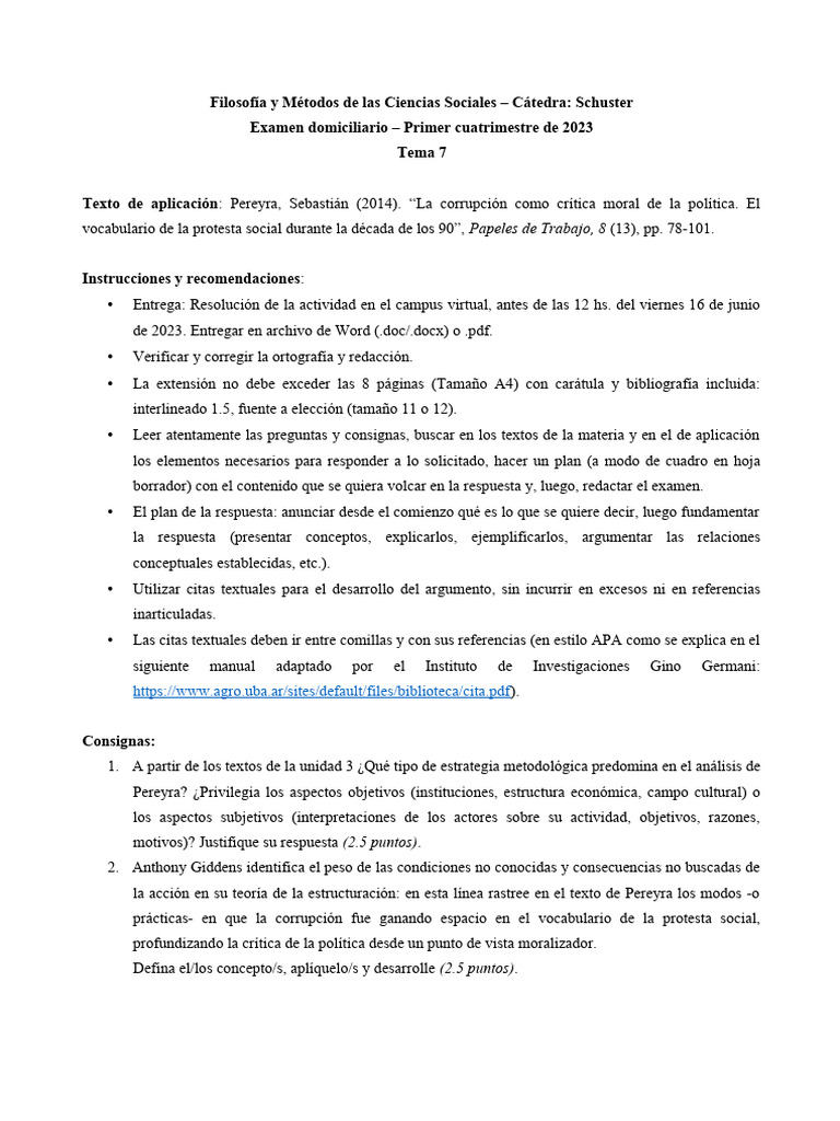 Tema 7 - Consignas | PDF