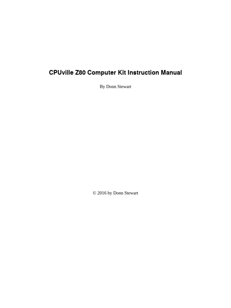 Cpuville Kit Instructions | PDF | Assembly Language | Central Processing Unit