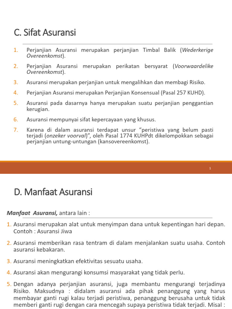 (2) Sifat, Manfaat dan Prinsip Asuransi | PDF