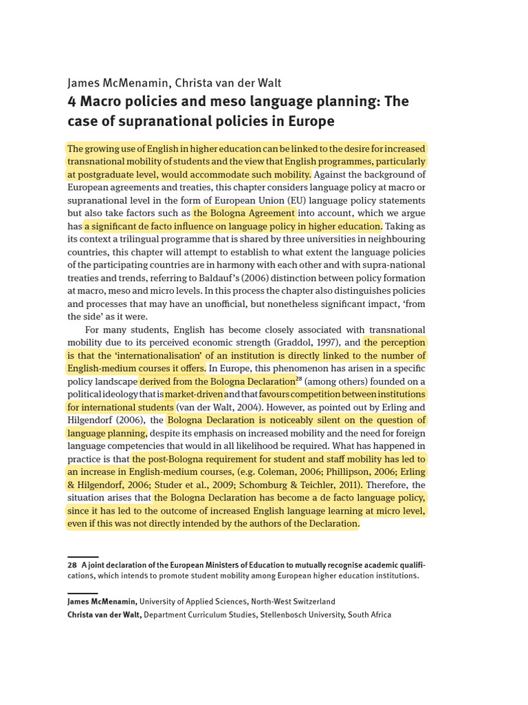 Macro Policies and Meso Language Planning | PDF | European Union | Multilingualism