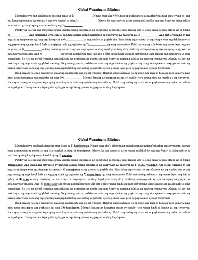Global Warming Sa Pilipinas | PDF