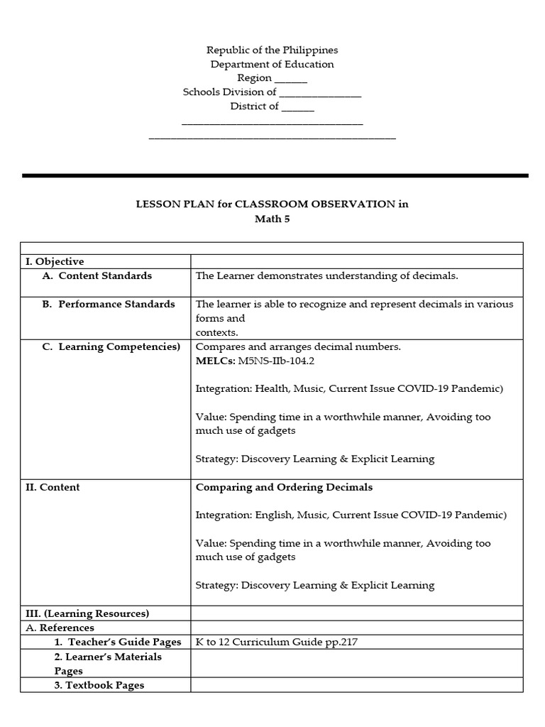 Cot Math 5 q2 Week 2comparing and Arranging Numbers | PDF | Numbers ...
