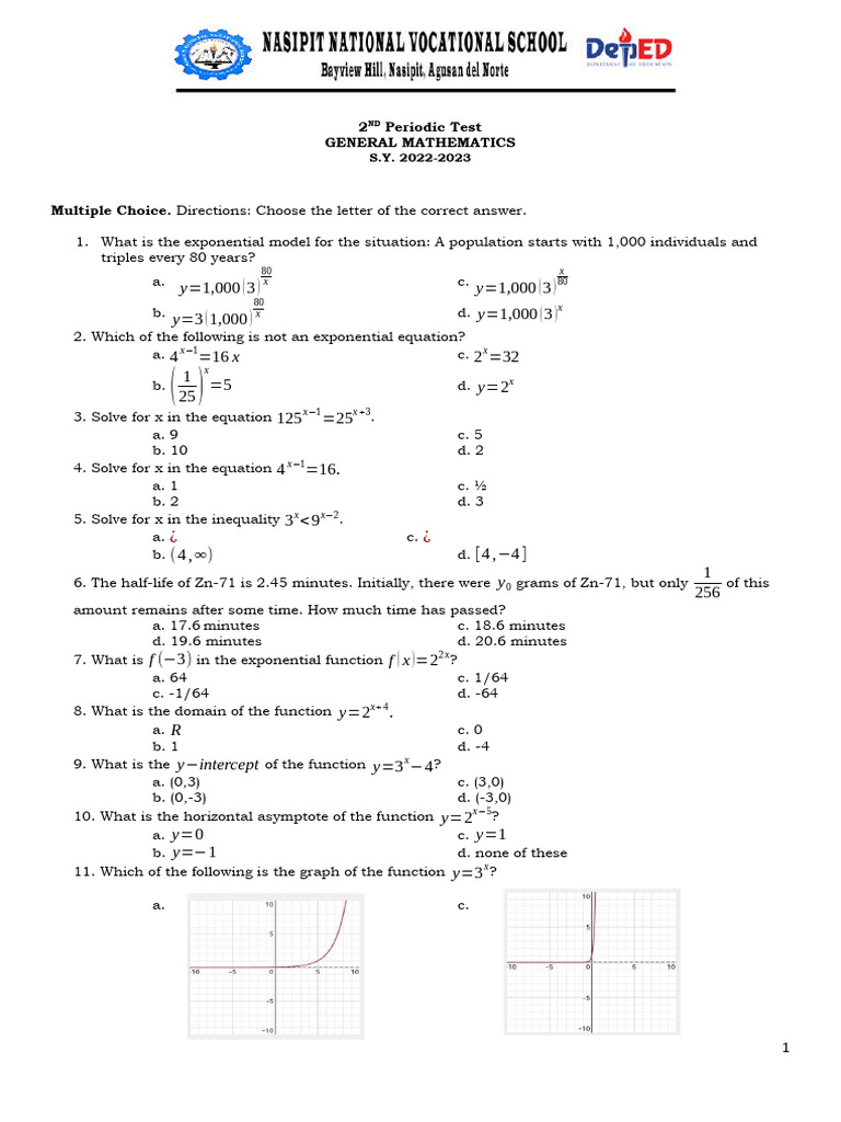 2ND Periodic Test-General Mathematics | PDF | Interest | Compound Interest