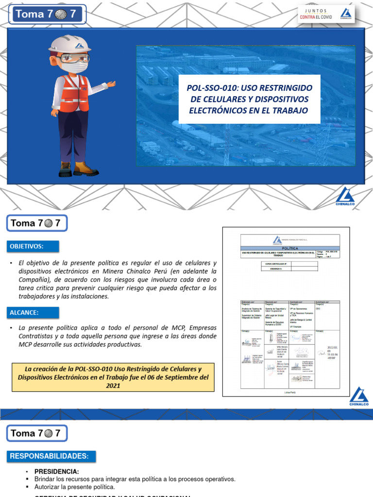 Pol-Sso-010 Uso Restringido de Celulares y Dispositivos Electrónicos en ...