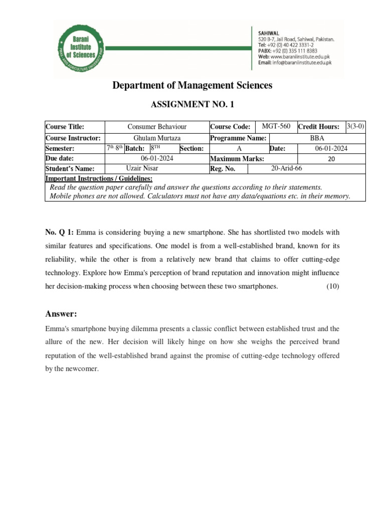 consumer behaviour (1) | PDF