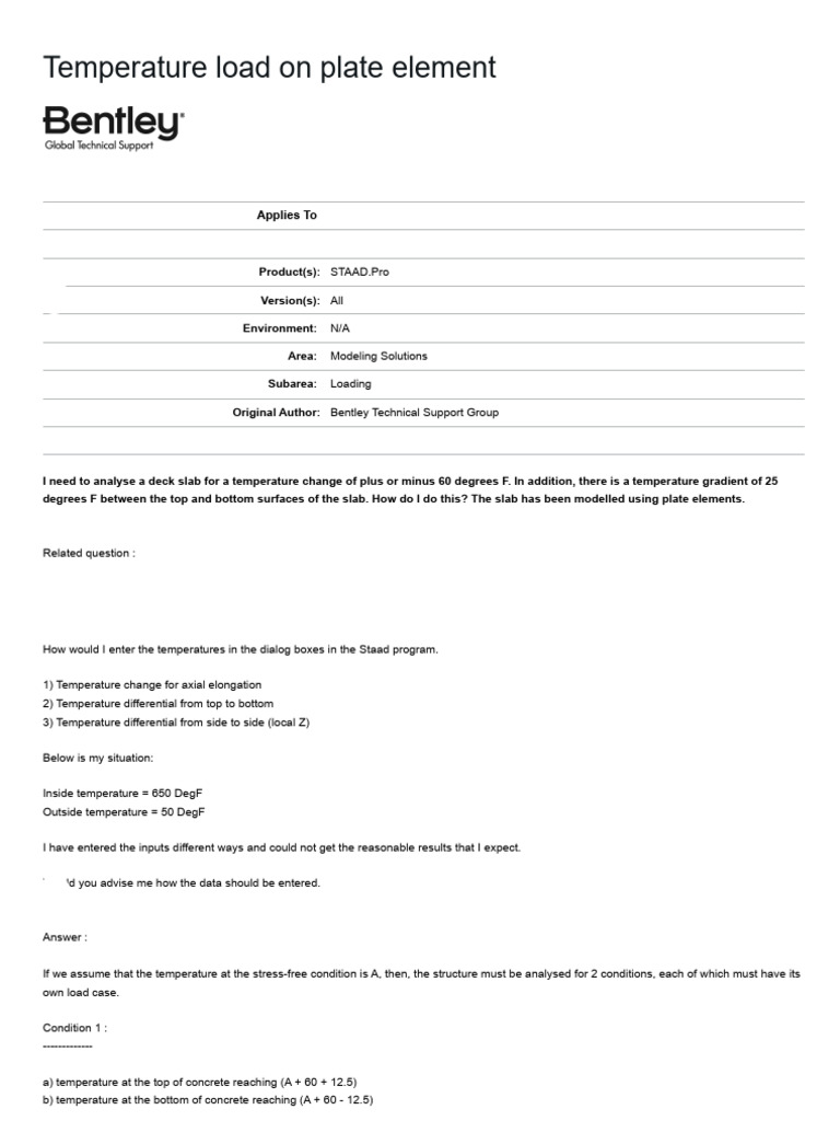 Temperature Load in STAAD | PDF | Applied And Interdisciplinary Physics ...