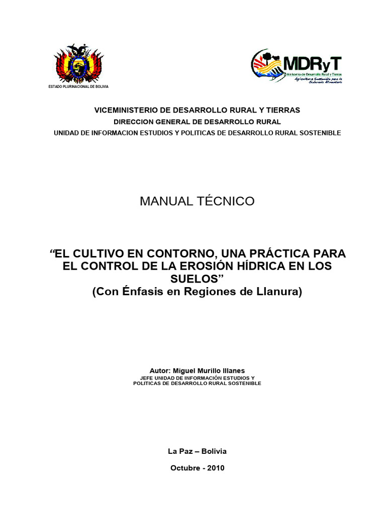Cultivo en Contorno: Control de Erosión Hídrica | PDF | Arado | Agricultura