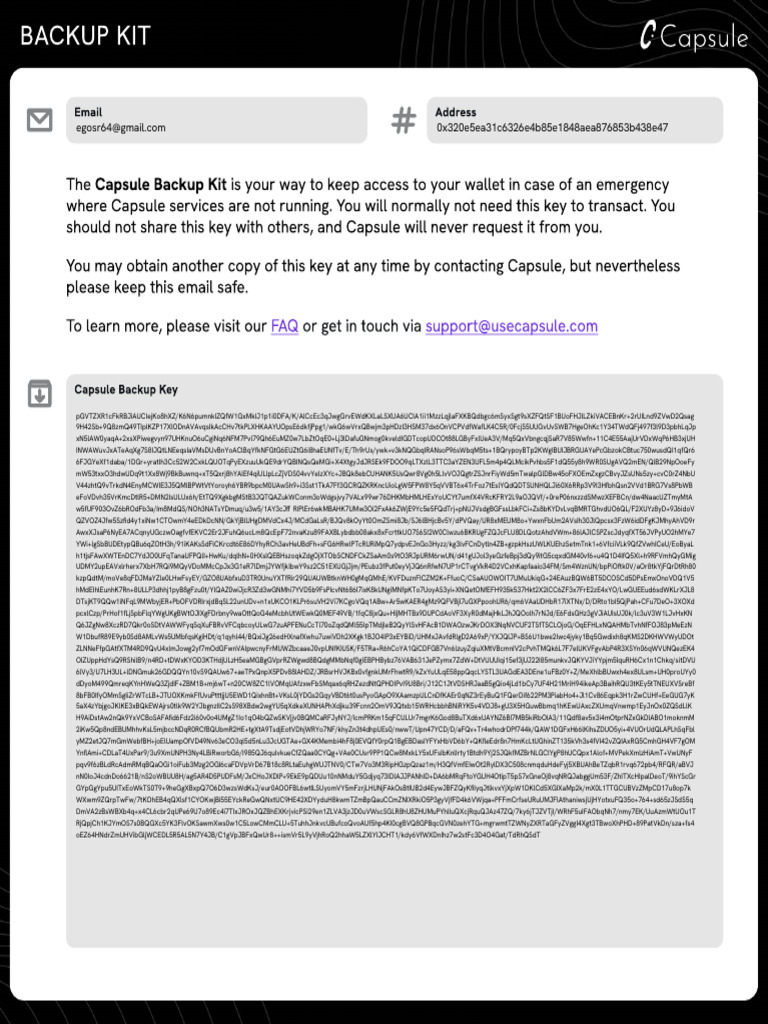 Capsule Backup Share | PDF | Applications Of Cryptography | Finance & Money Management