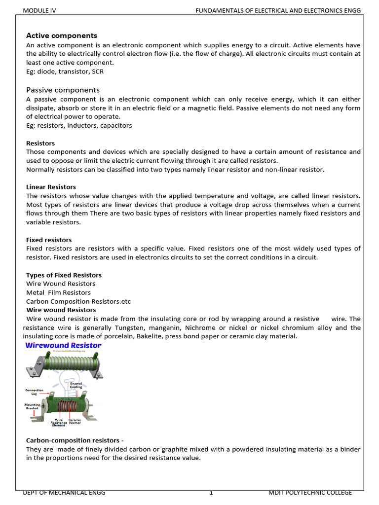 FEE Module 4 | PDF | Capacitor | P–N Junction