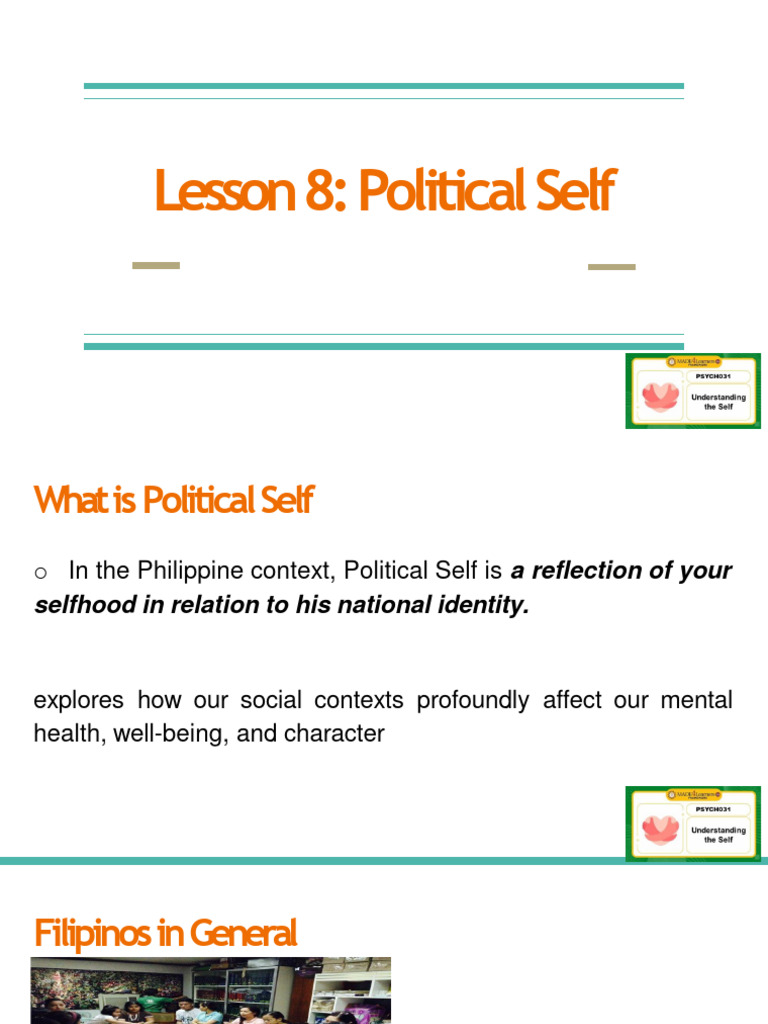 Lesson 8 - Political Self | PDF | Self | Philippines