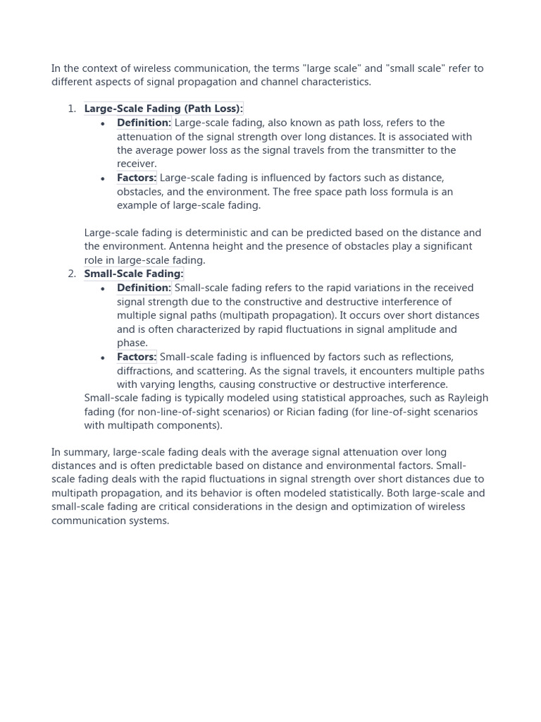 Large Scale vs Small Scale Fading | PDF