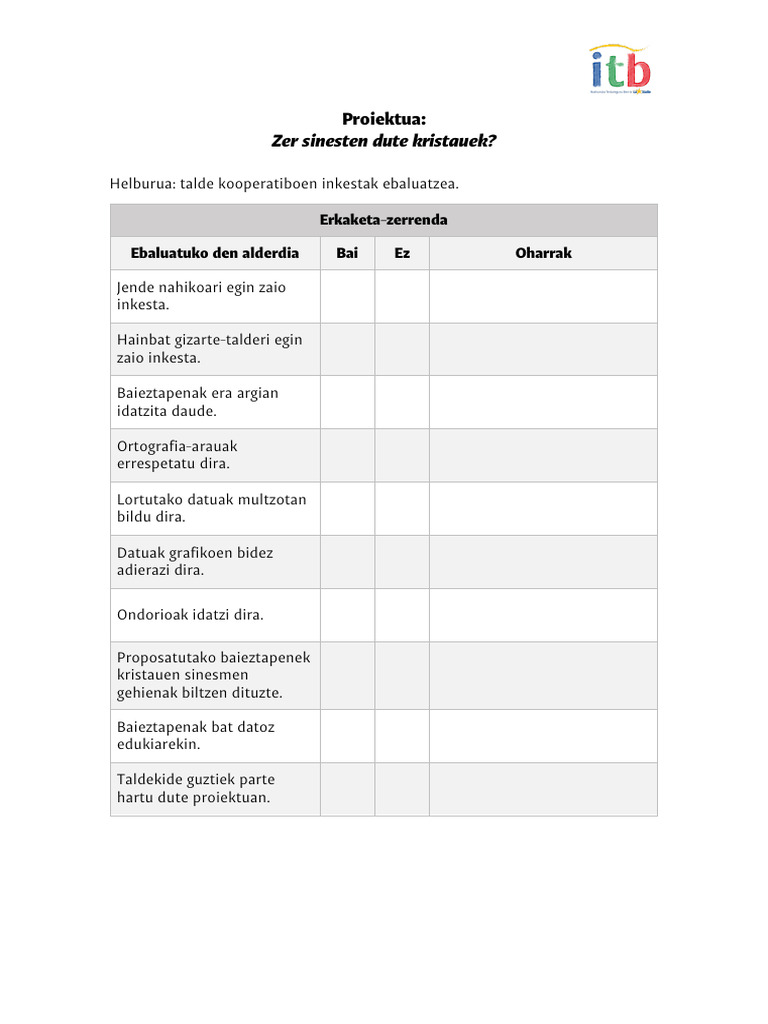EUS DBH2 IN03 ERL P01 Erkaketa-Zerrenda | PDF