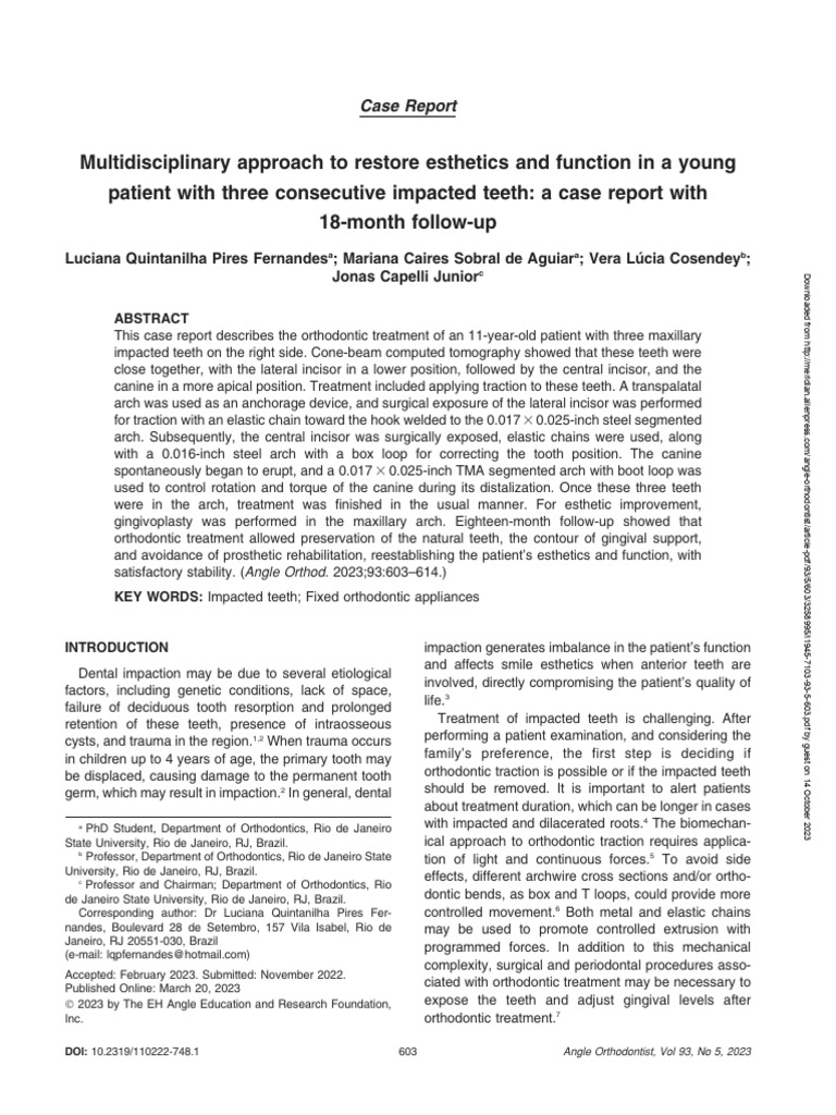16 Box Loop and 3 Impacted Teeth | PDF | Orthodontics | Tooth