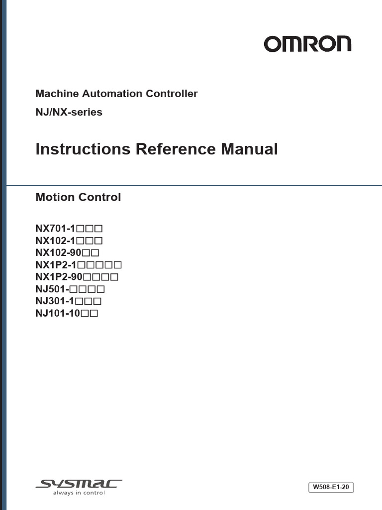 Manuale Istruzioni Motion Control Omron | PDF | Boolean Data Type | Input/Output