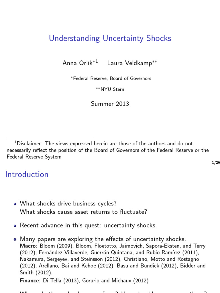 Understanding Uncertainty Shocks - PDF Room | Download Free PDF | Volatility (Finance) | Uncertainty