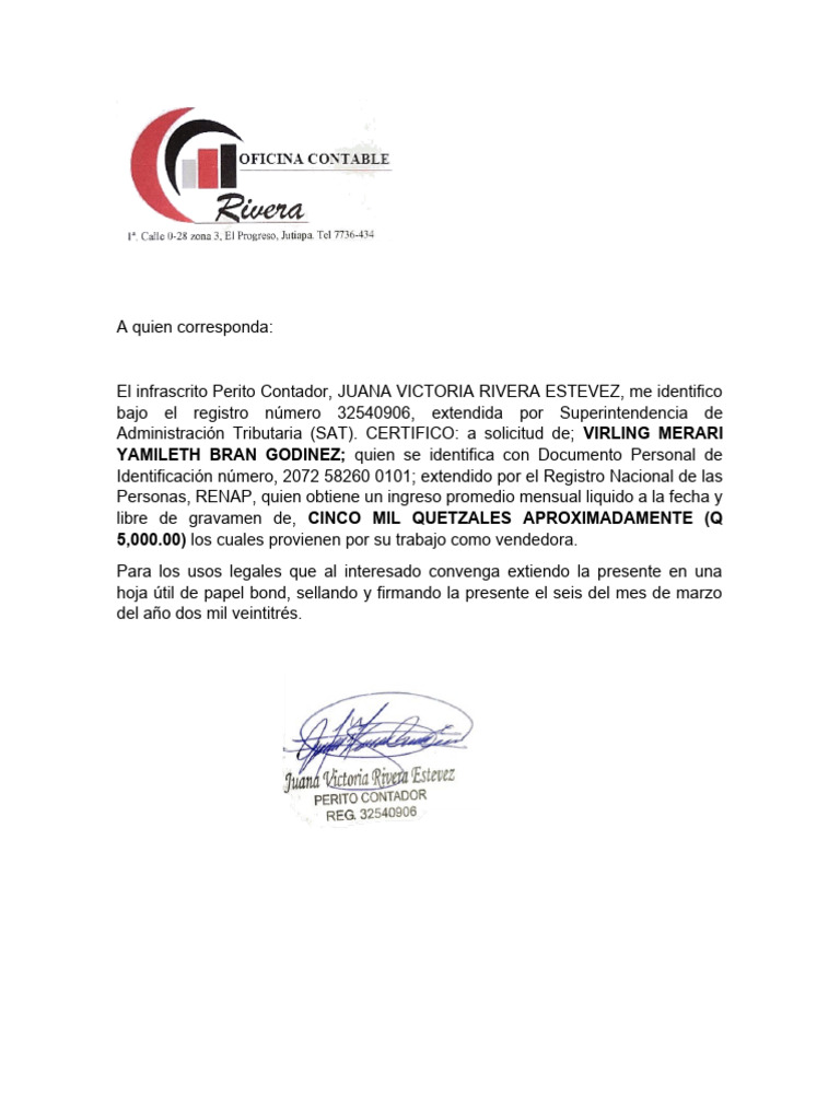 CARTA Contador-1 | PDF