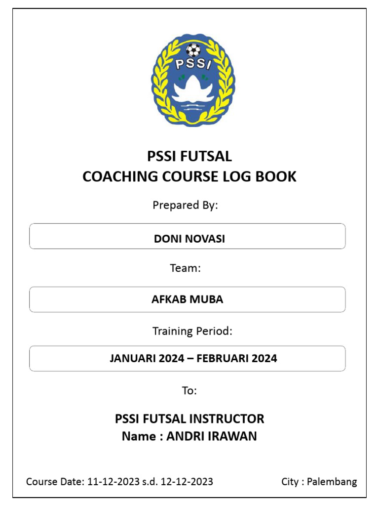 Log Book Futsal Level Nasional (Doni Novasi) | Download Free PDF ...