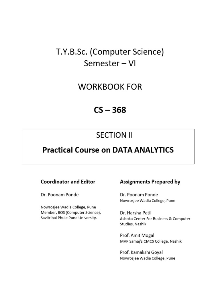 Tybsc Cs368 Data Analytics Labbook (1) | PDF | Regression Analysis | Machine Learning