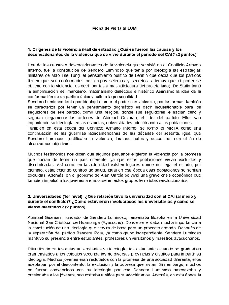 Ficha de Visita Al Lum | PDF