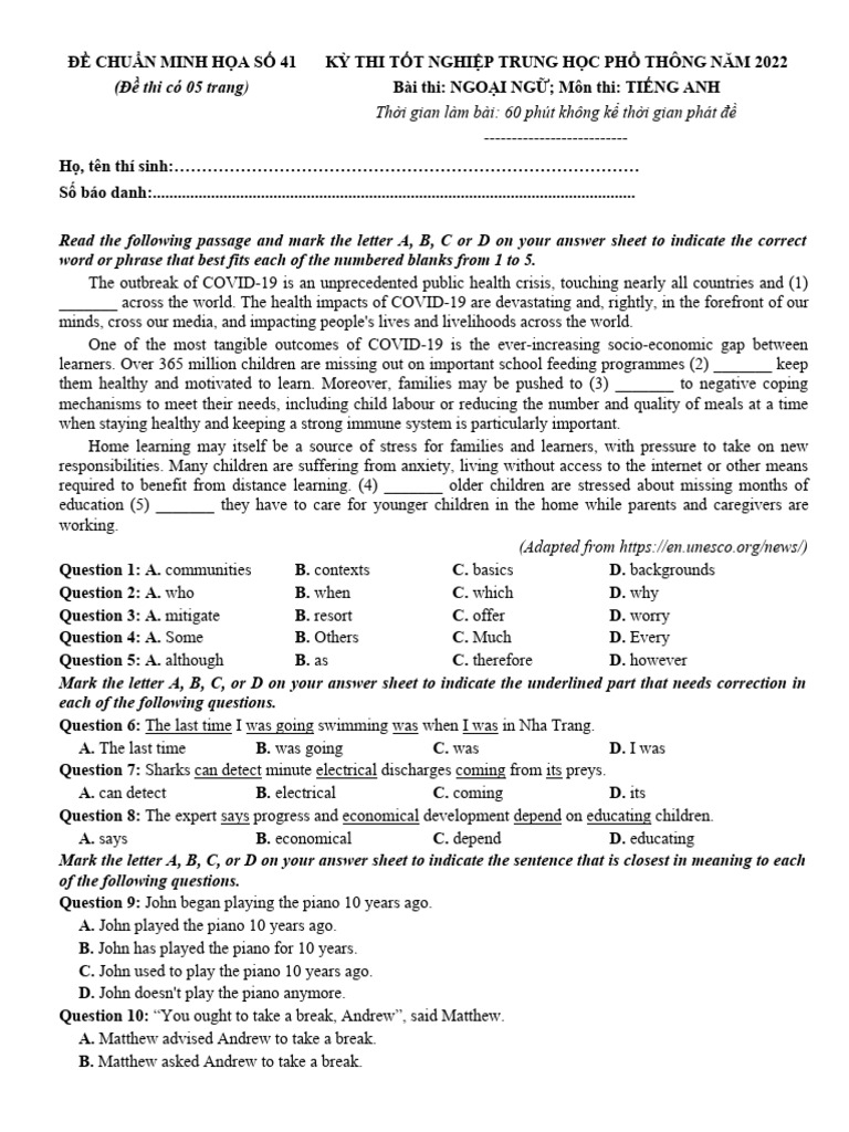 English Exam Sample Paper 2022 | PDF | Urbanization | Poverty