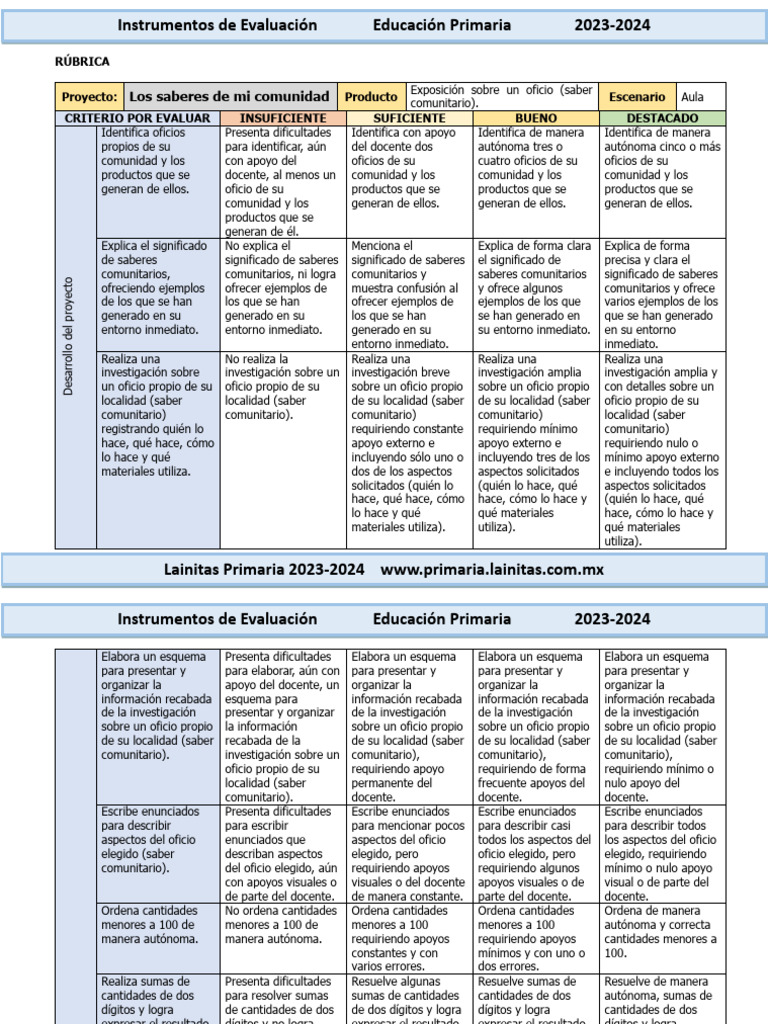 1鴈janEnero - Instrumentos de Evaluaci (2023-2024) | PDF