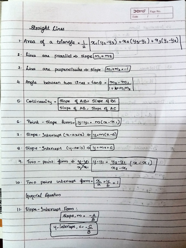 Formula Sheet Maths Cbse 11 | PDF