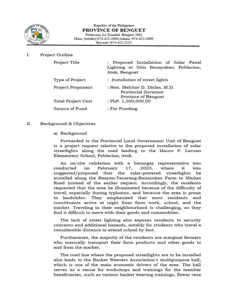 Solar Streetlight Atok SN ABOITIZ Edited | PDF