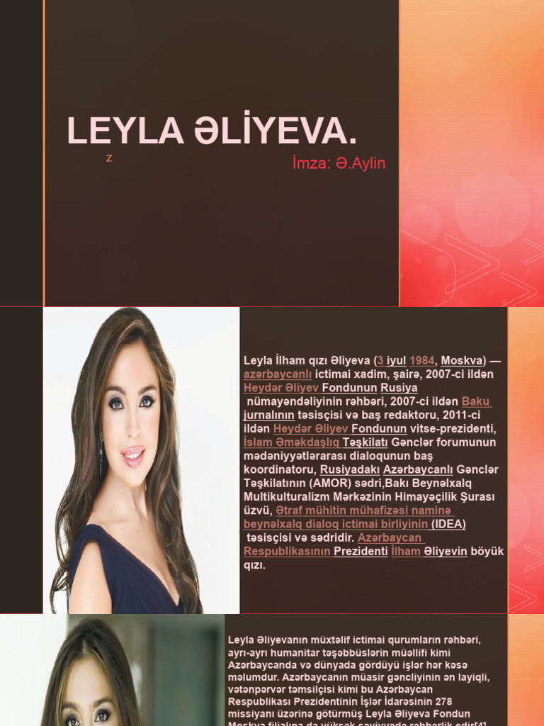 Leyla Əliyeva.: İmza: Ə.Aylin | PDF