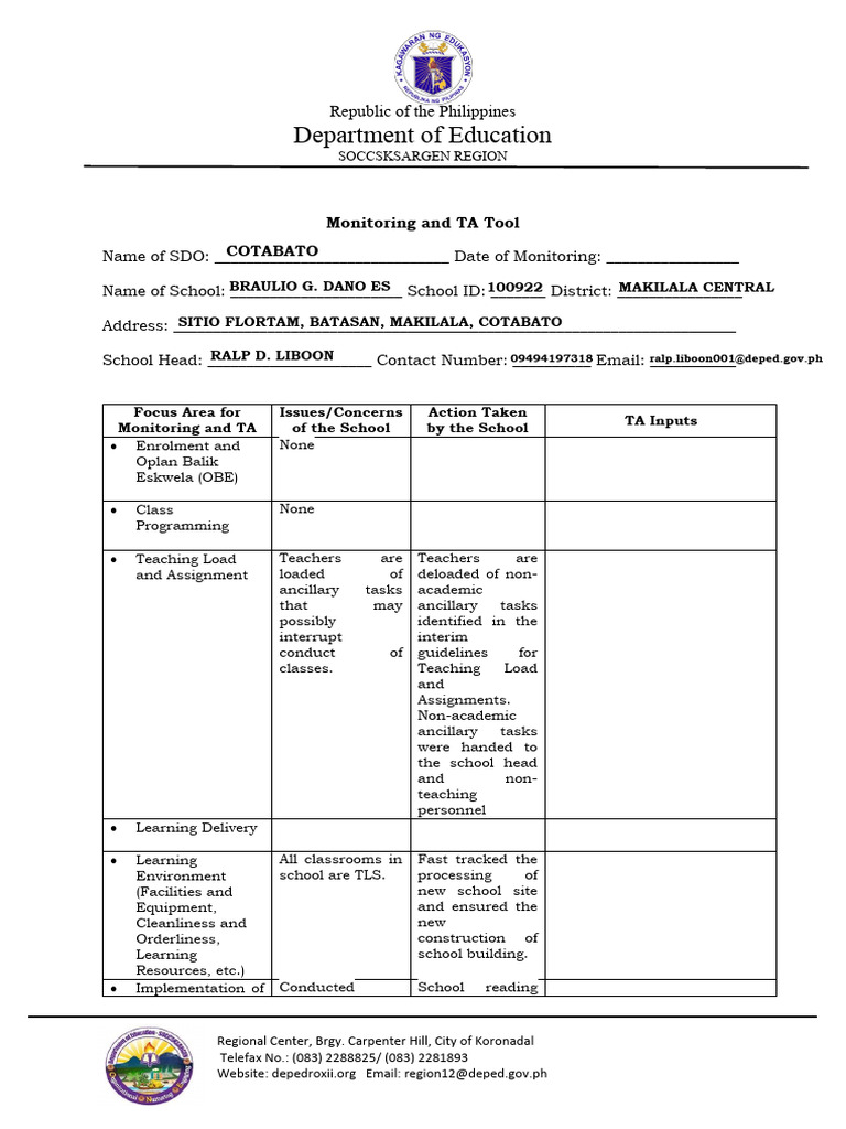 BGDES OBE Monitoring Tool 2023 | Download Free PDF | Cognition | Behavior Modification