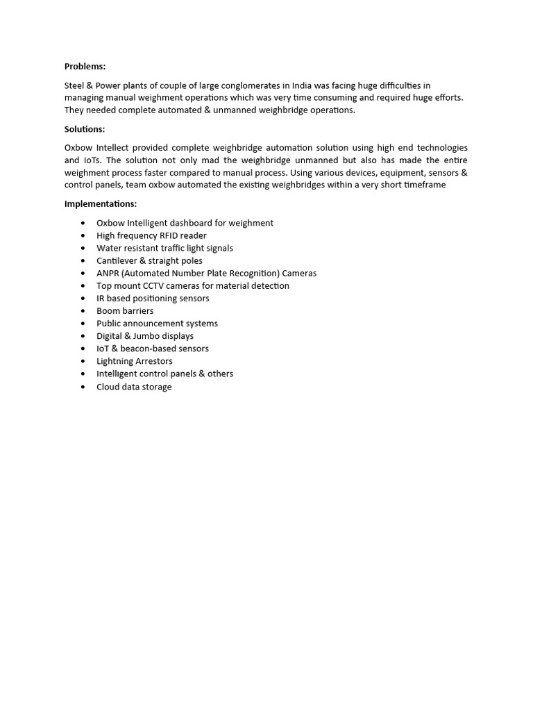 Case Studies_Weighbridge Automation | PDF