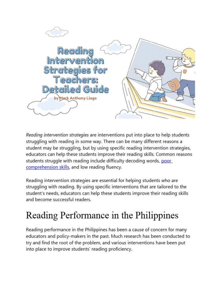 Reading Intervention Strategies For Teachers | PDF | Phonics | Literacy