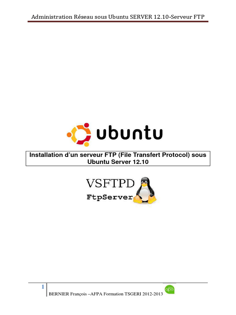 0394 Installation Serveur FTP Ubuntu Server | PDF