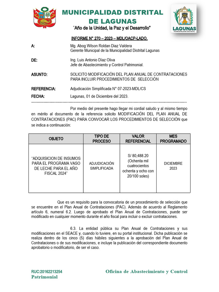 3.1 Modificacion Del Pac Mocupe 2024 | PDF | Gobierno