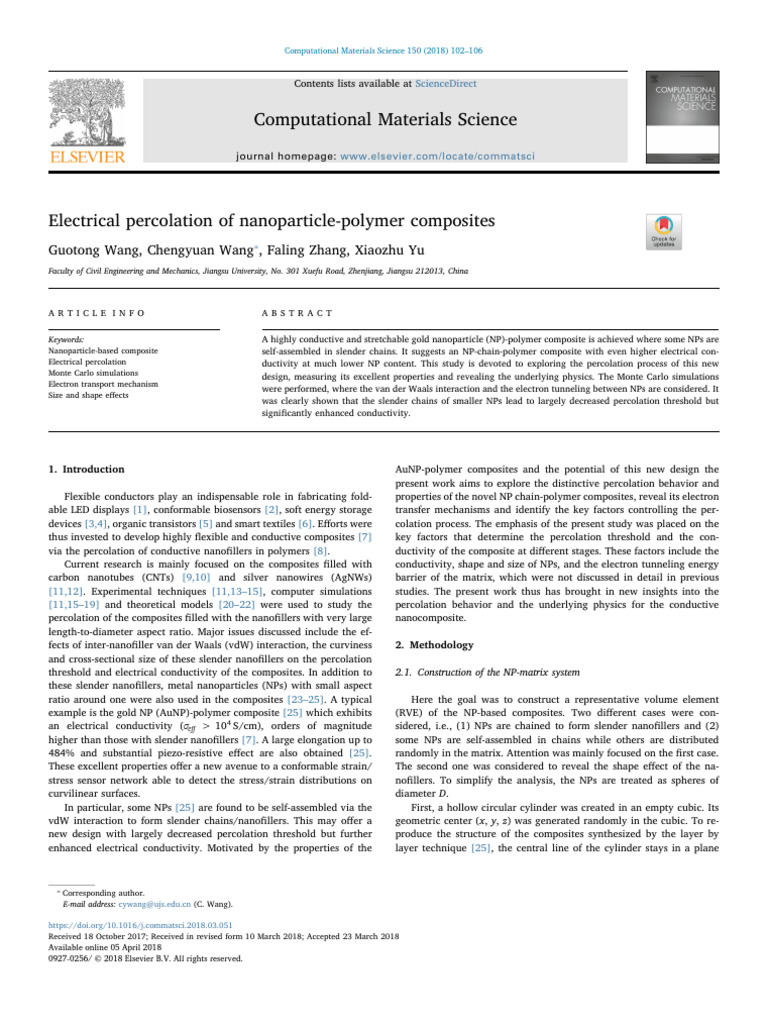 Wang 2018 | PDF | Composite Material | Electrical Resistivity And ...