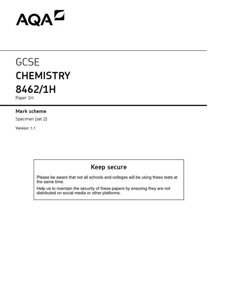8462 1H MS Chemistry Specimen(Set 2) v1.1 (2) | PDF | Iodine | Chemistry