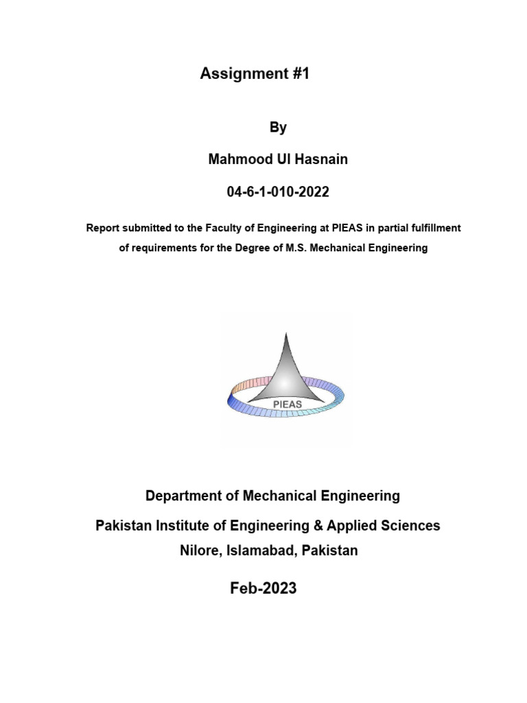 Assignment 01 | PDF | Finite Element Method | Simulation