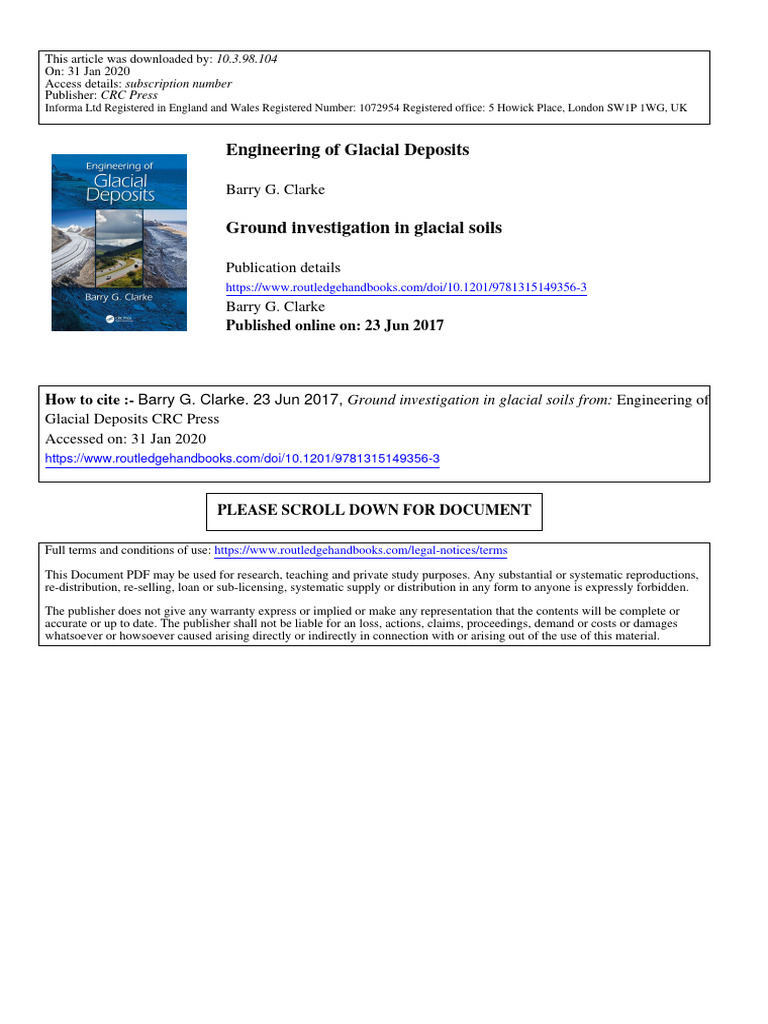 Ground Investigations in Glacial Soil | PDF | Geotechnical Engineering ...