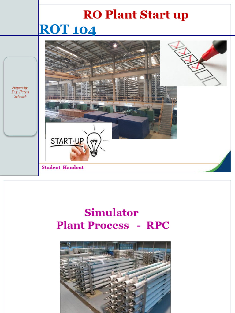 RO Plant Startup Procedure Guide | PDF | Pump | Valve