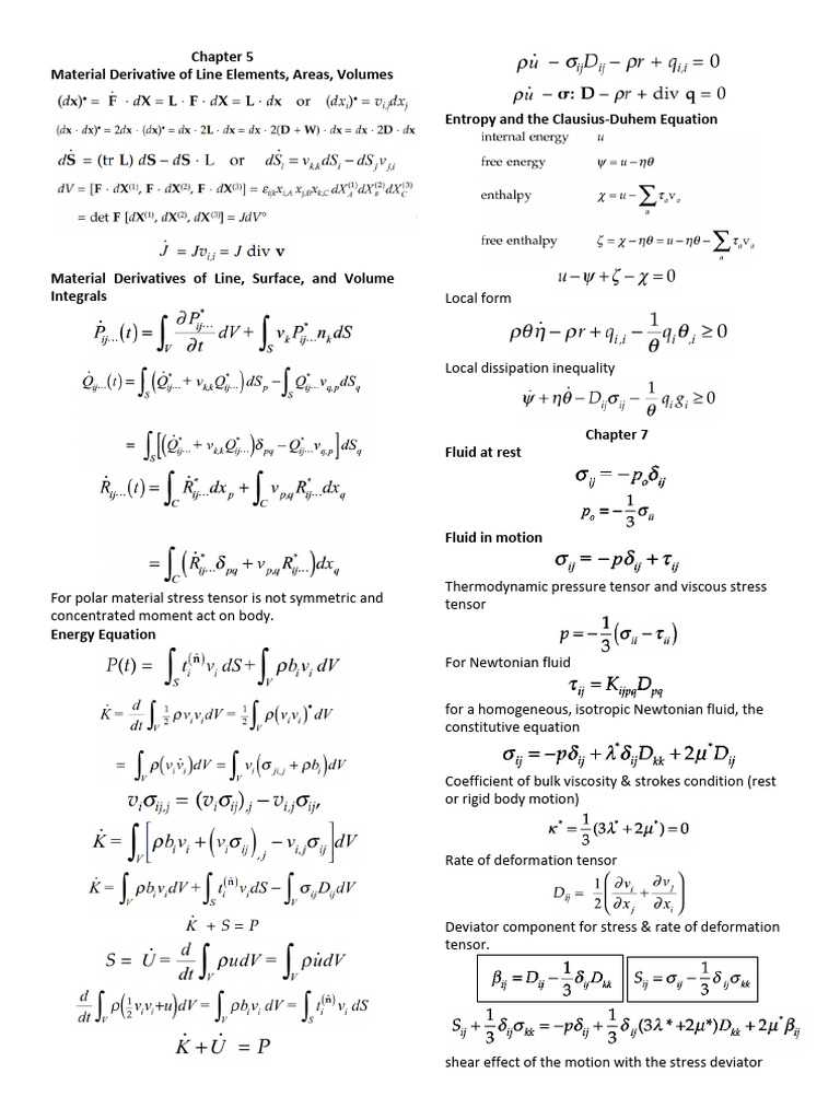 Formula Sheet | PDF | Fluid Dynamics | Navier–Stokes Equations Formula Sheet | PDF | Fluid Dynamics | Navier–Stokes Equations