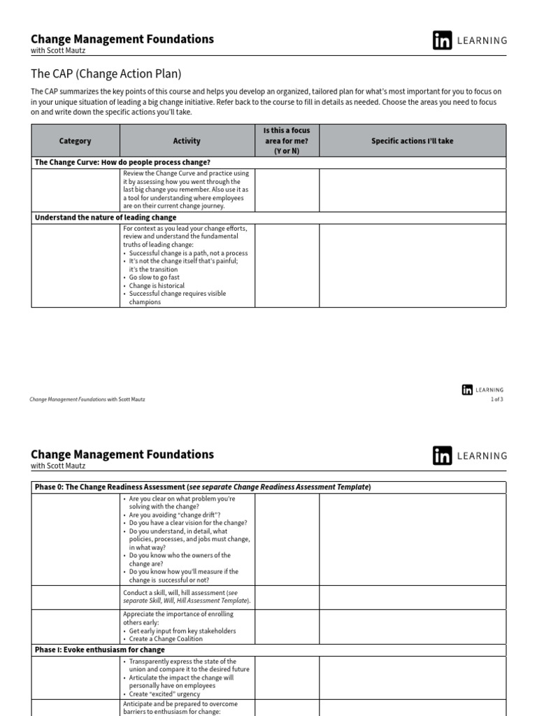 The CAP (Change Action Plan) | PDF