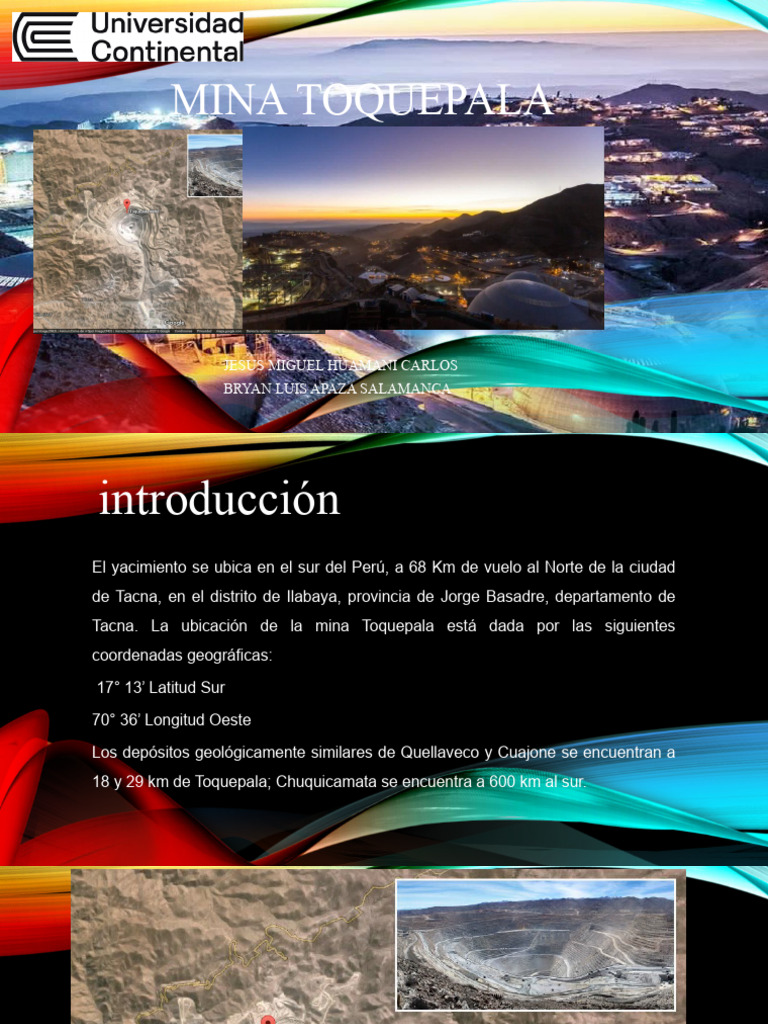 Ppt Yacimientos Mina Toquepala | PDF | Minerales | Roca (geología)