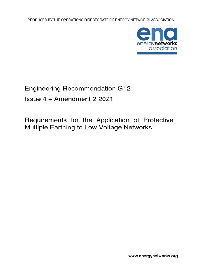 ENA ER G12 Issue 4 Amendment 2 2022 | PDF | Technology & Engineering