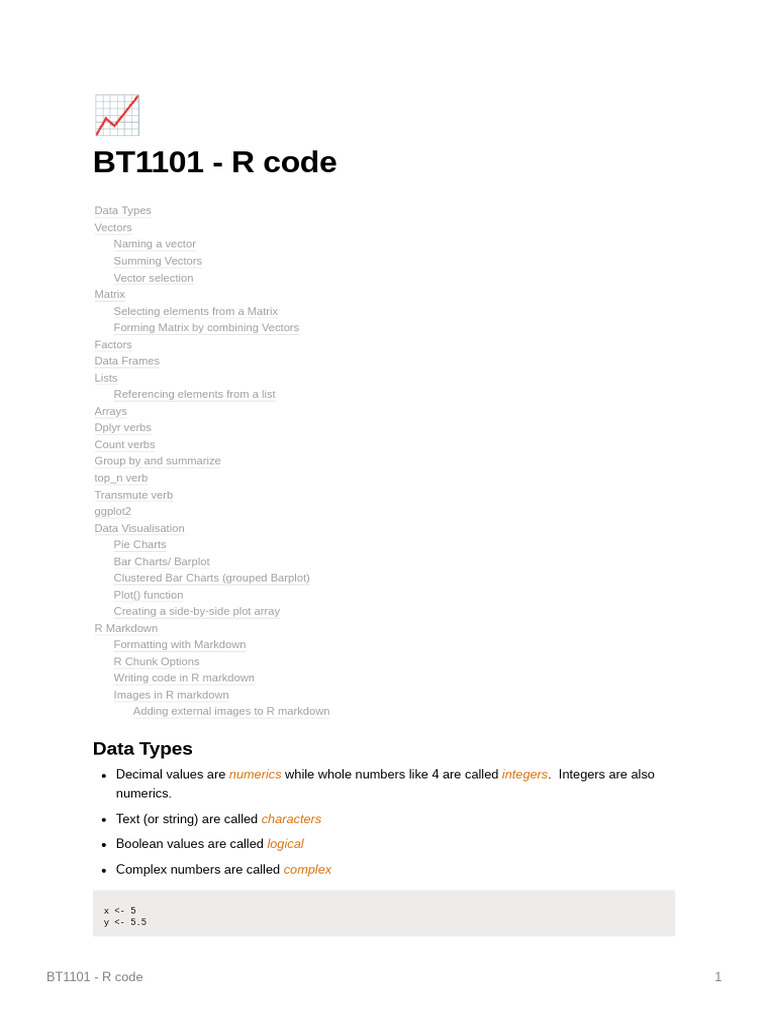 BT1101_-_R_code_cheatsheet_1.0 | PDF | Matrix (Mathematics) | Data Type