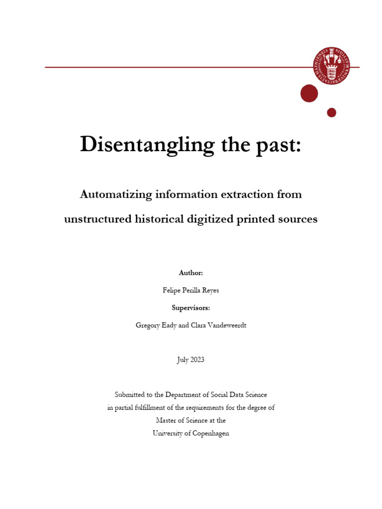Disentangling the past: Automatizing information extraction from unstructured historical ...