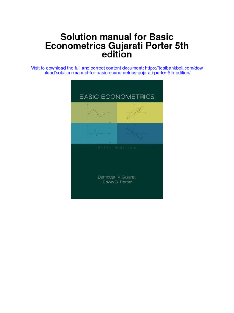 Instant Download Solution Manual For Basic Econometrics Gujarati Porter 5th Edition PDF Scribd | PDF
